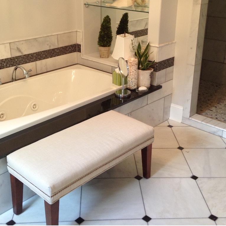 Marble Bathroom Floor and Shower | ProSource Wholesale